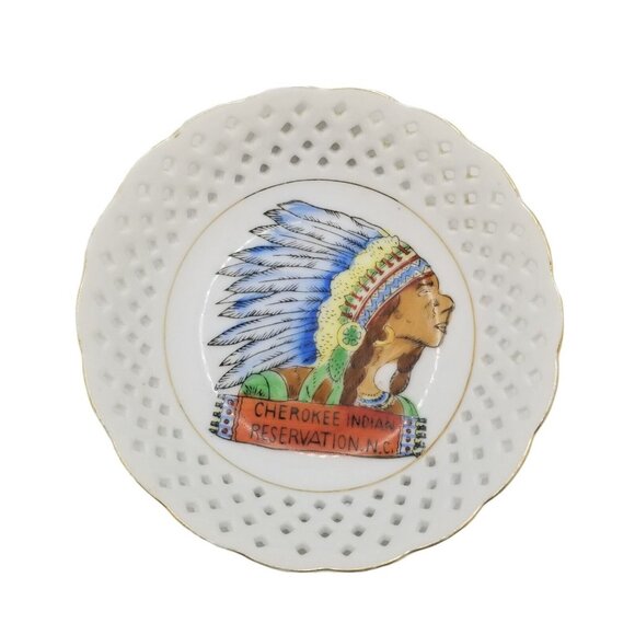Accents | Vintage Cherokee Indian Reservation 5 14 Souvenir Plate ...